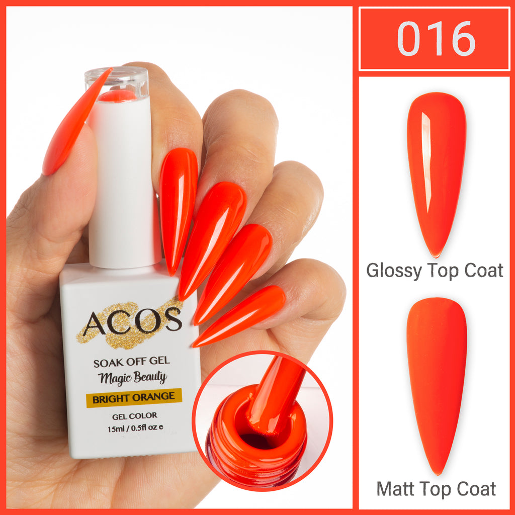 ACOS Magic Beauty Gel Polish Colour Bright Orange (016) | Lashmer