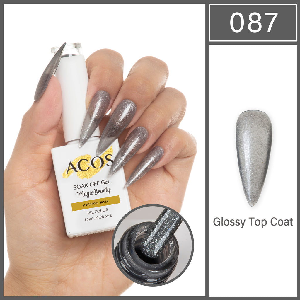 ACOS Magic Beauty Gel Polish SLIM DARK SILVER (087) | Lashmer