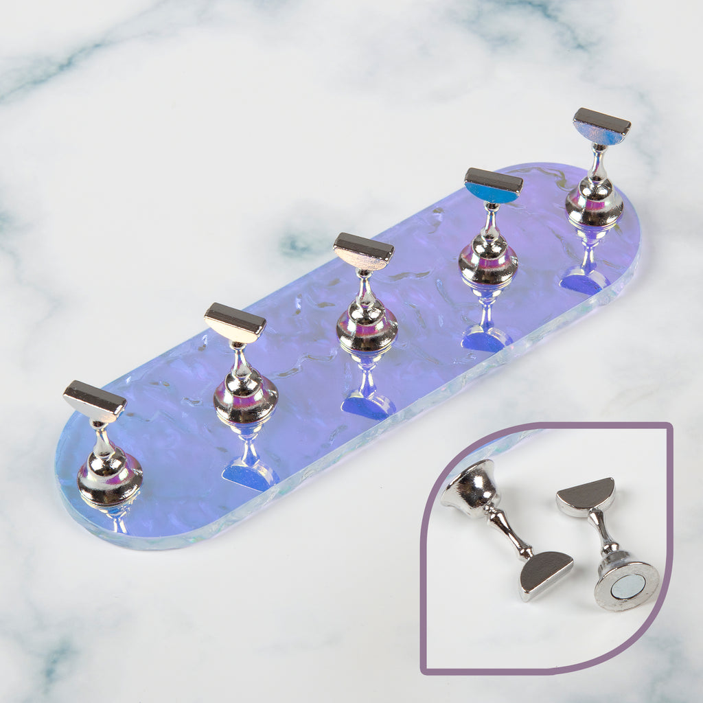 Magnetic Tip Stand Holder with 5 Tip Holders (Blue Colour) | Lashmer